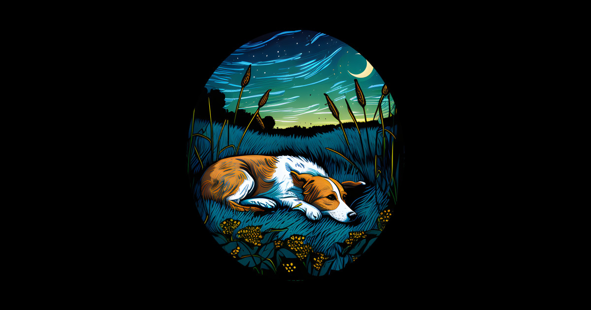 The Starry Night Dog - Vincent Van Gogh - Love Dogs - Sticker | TeePublic