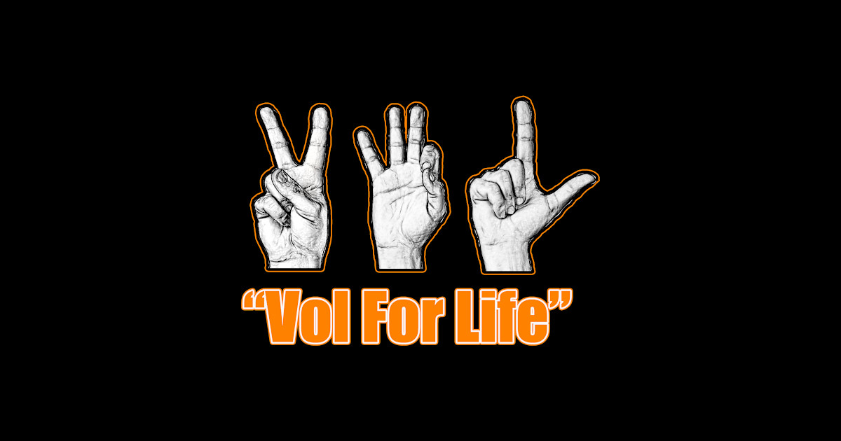 Sign Language VFL "Vol For Life" - Vols - Sticker | TeePublic