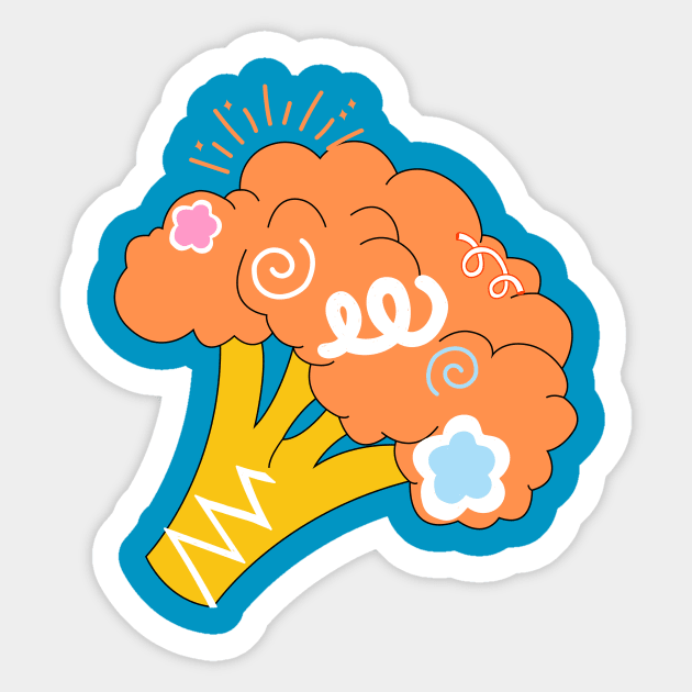 cute broccoli abstract - Cute Broccoli - Sticker | TeePublic