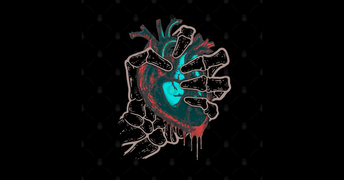 Heartless Skeleton Neon Heart - Skeleton - Sticker | TeePublic