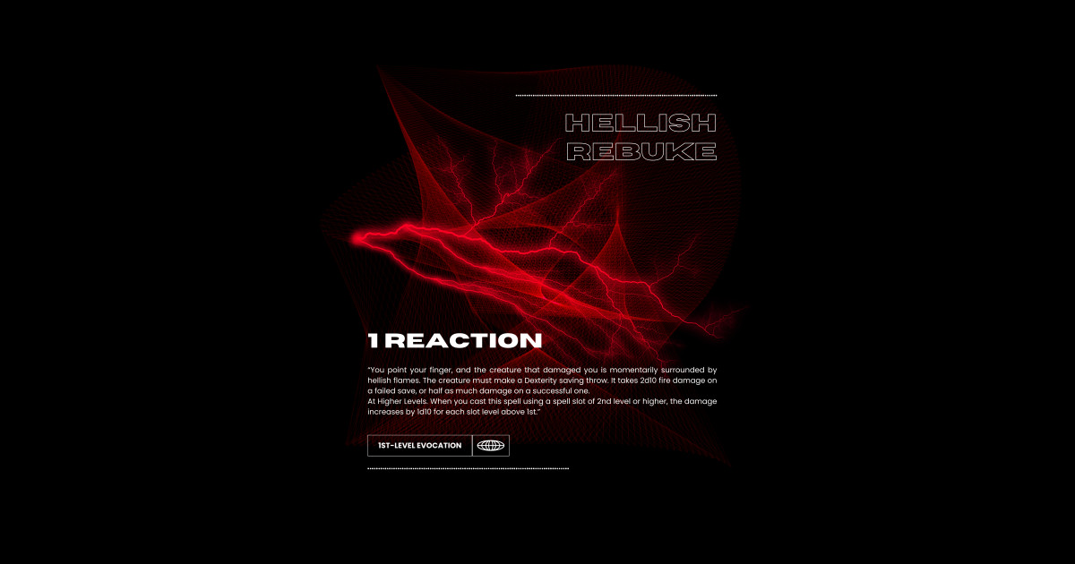 Hellish Rebuke Dnd 5e Spells Tarot Card Dungeons and Dragons Gift - Dnd ...