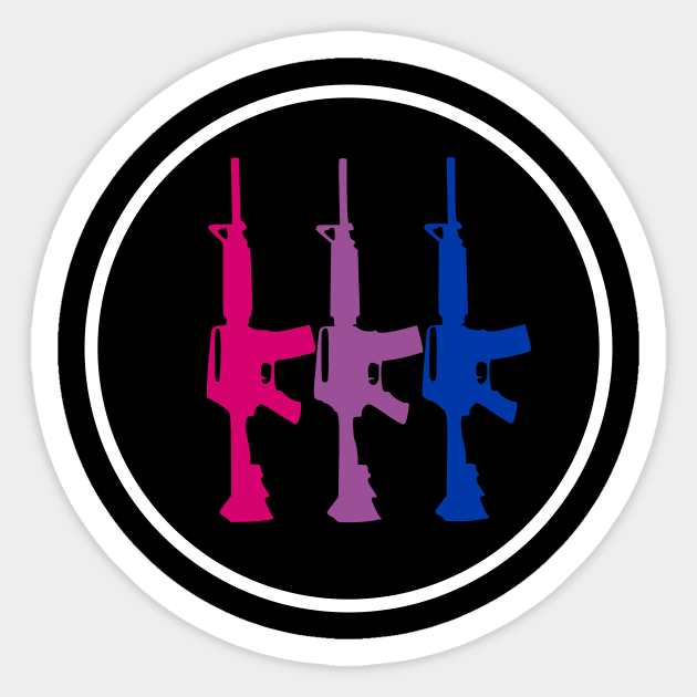 Bisexual Pride Flag Rifles - Bisexual - Sticker | TeePublic