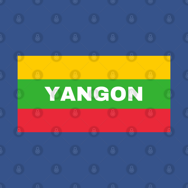 Yangon City in Myanmar Flag Colors - Flag Of Myanmar - T-Shirt | TeePublic