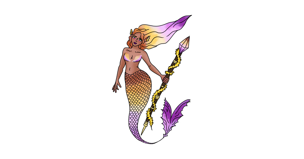 Lesbian Pride Sunset Mermaid - Wlw Love - T-Shirt | TeePublic