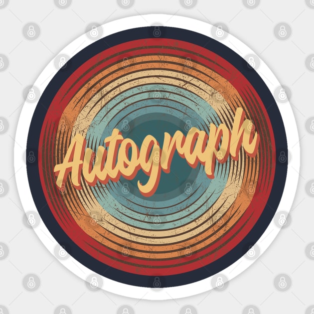 Autograph Vintage Circle - Musician - Sticker | TeePublic