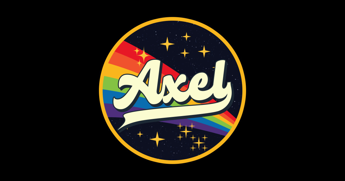 Axel // Rainbow In Space Vintage Style - Axel - Sticker | TeePublic