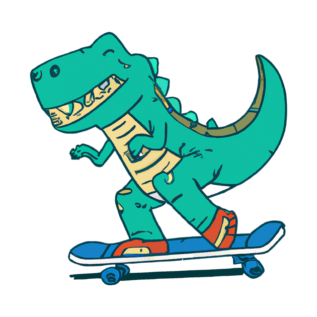 Dinosaur skateboarding cartoon design - Dinosaur Skateboarding - T ...