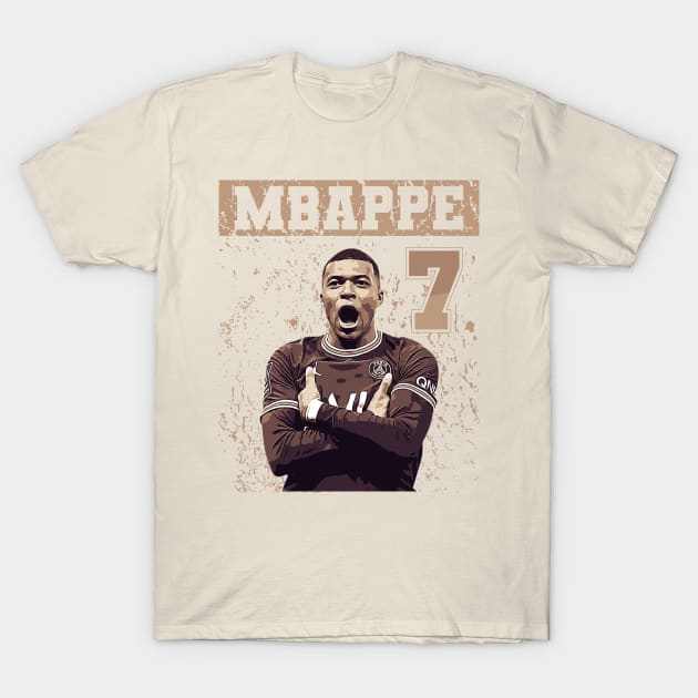 Mbappe 7 | Brown vintage - Mbappe - T-Shirt | TeePublic