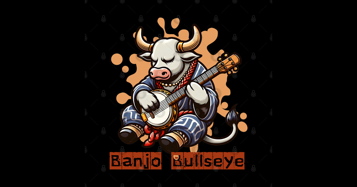 Banjo bull - Banjo - Posters and Art Prints | TeePublic