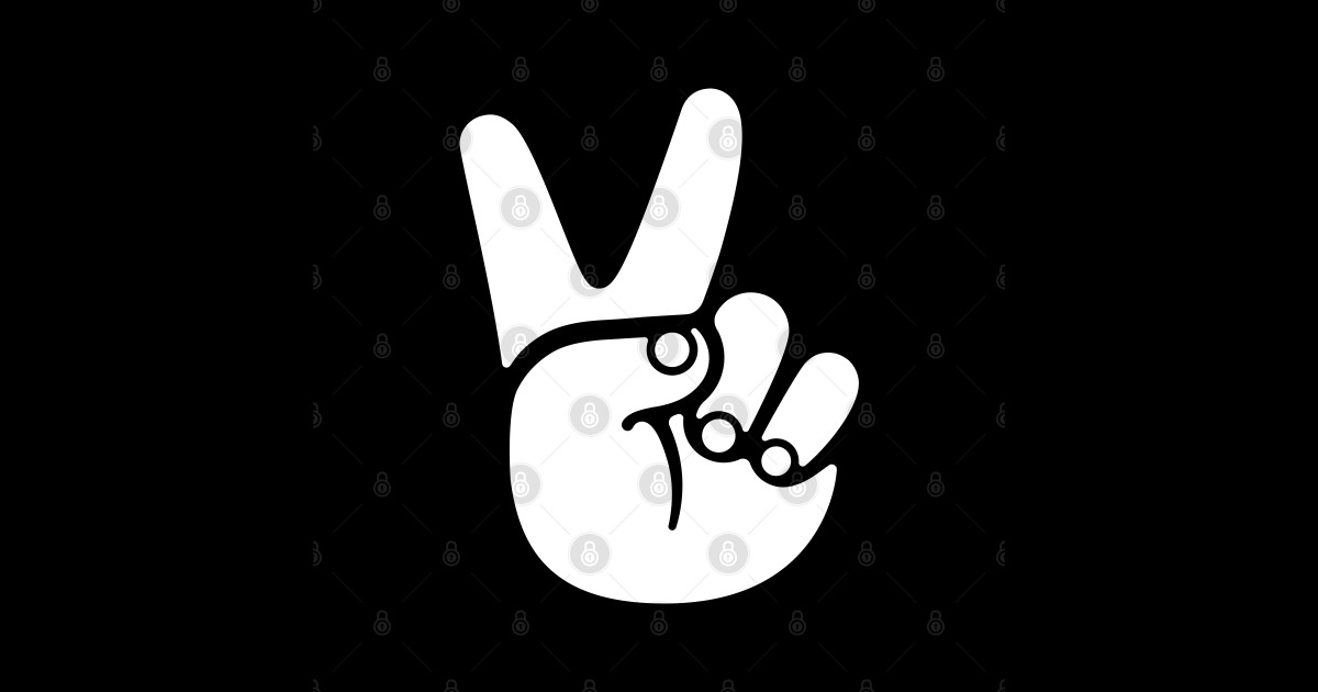 V hand - V Sign - Sticker | TeePublic