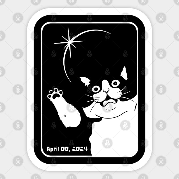 Funny Cat Eclipse Selfie - Total Solar Eclipse 2024 - Sticker | TeePublic