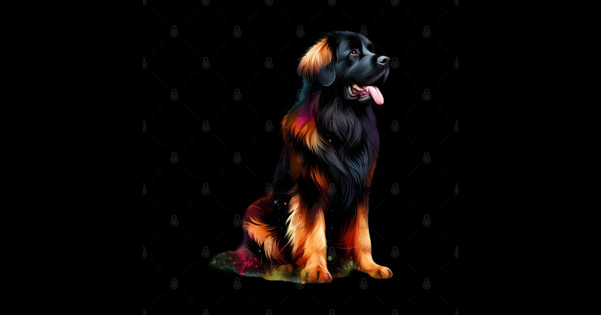 Vibrant Leonberger in Colorful Splash Art Style - Leonberger - Sticker ...