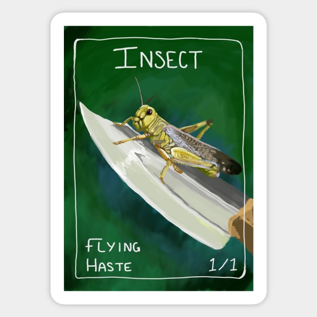 Insect Locust Token, Oh God He's Got A Knife! - Insect - Sticker ...