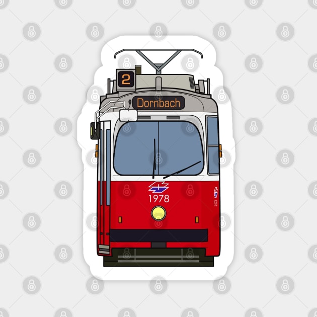 Vienna Tram (E2) - Vienna - Sticker | TeePublic
