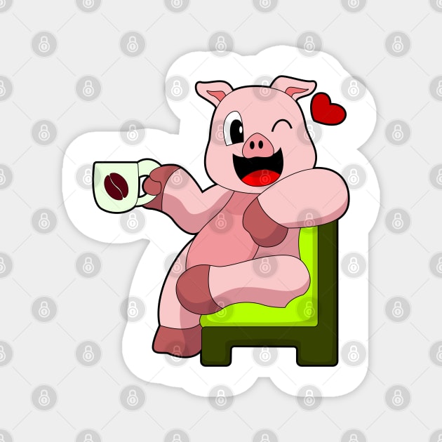 Pig Coffee - Coffee - Magnet | TeePublic