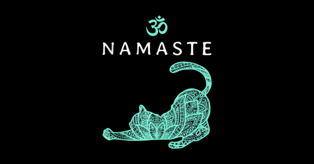 Cute Namaste Cat - Cat - Sticker | TeePublic