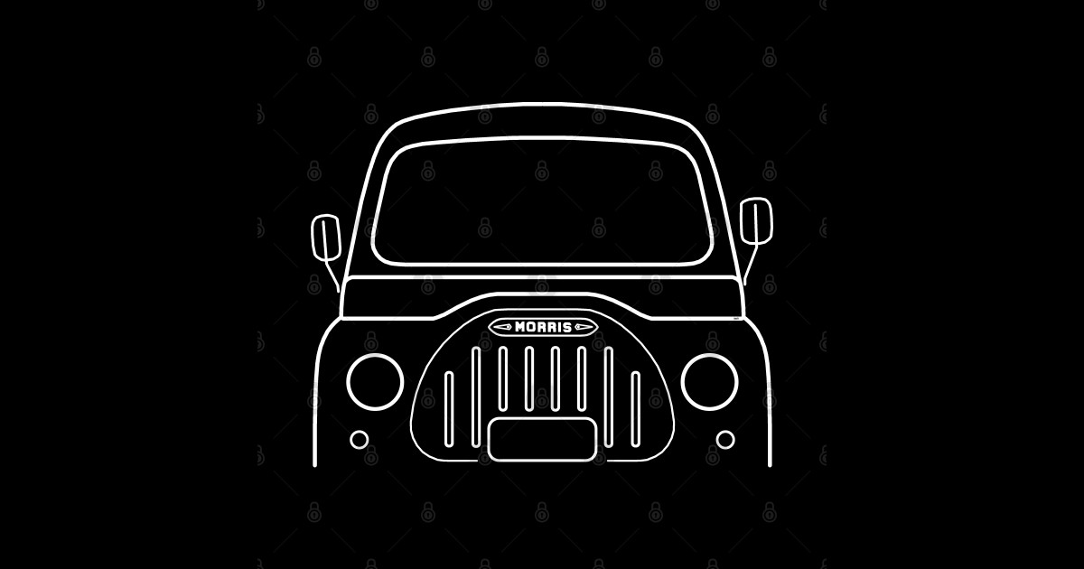 Morris J2 classic 1950s British van white outline - Morris - Sticker ...