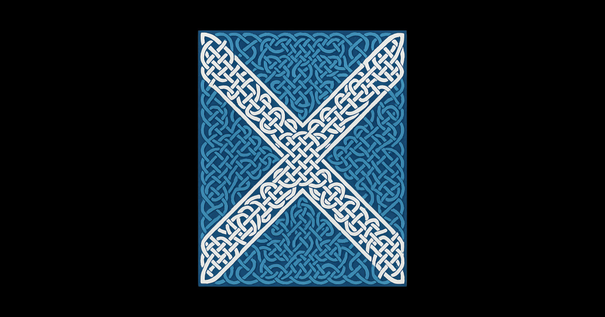 Scottish Saltire Celtic Knot Flag Pattern Heritage Design - Scotland ...