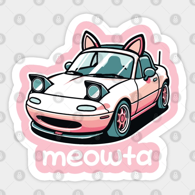 Cute Miata Cat Edition - Miata - Sticker | TeePublic