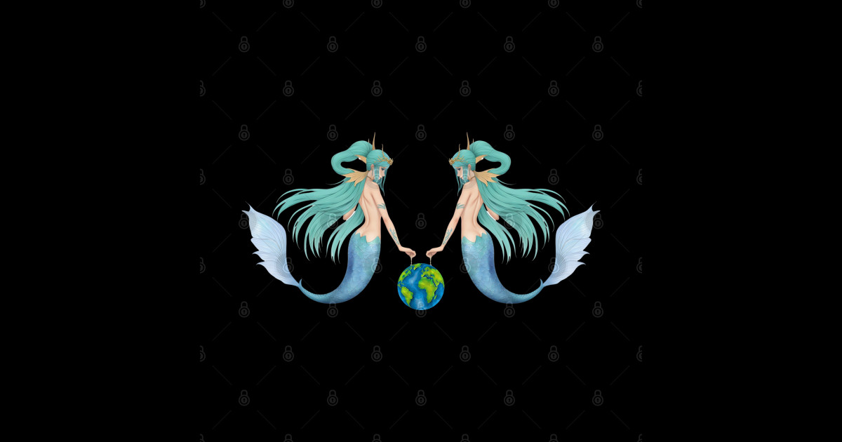 Mermaids Carrying Earth - Mermaid Lovers - Sticker | TeePublic
