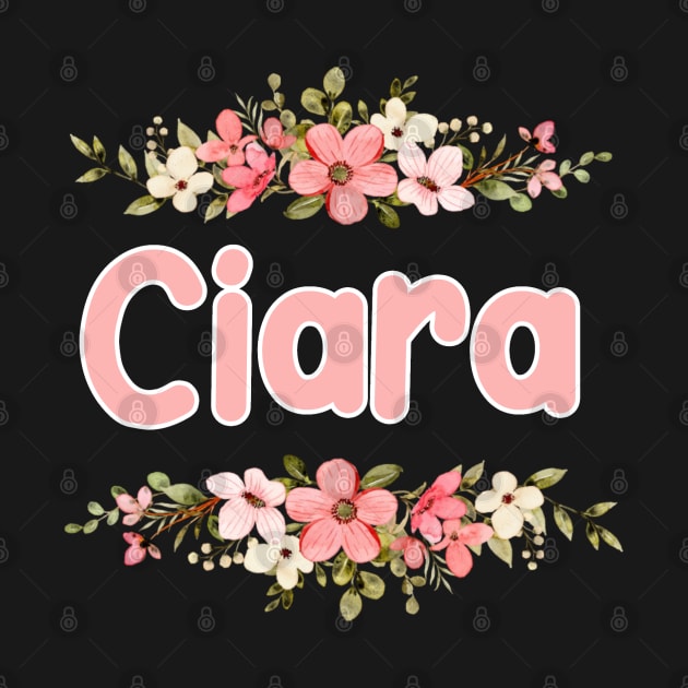 Flower Border Ciara Name Label - Flower Border Ciara Name Label - T ...