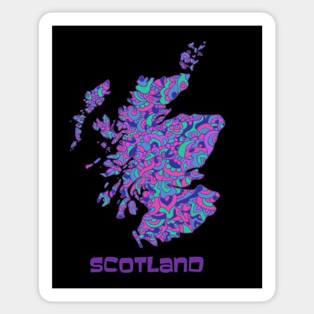 Scotland Map - Scotland Map - Sticker | TeePublic