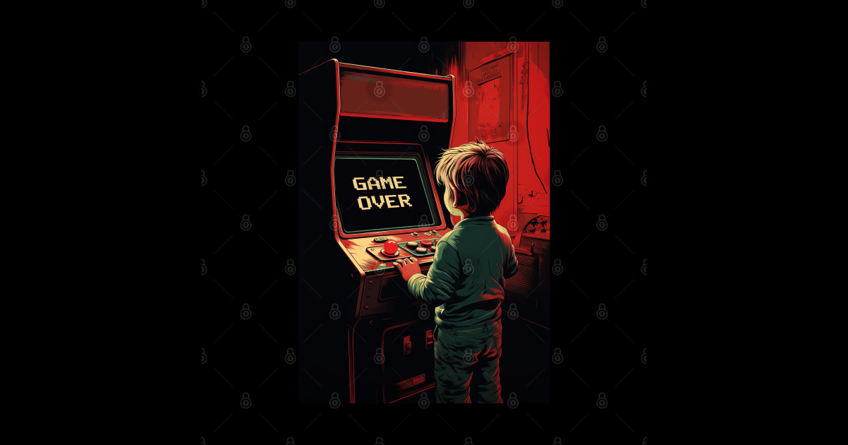 Game Over - Arcade Machine - Sticker | TeePublic