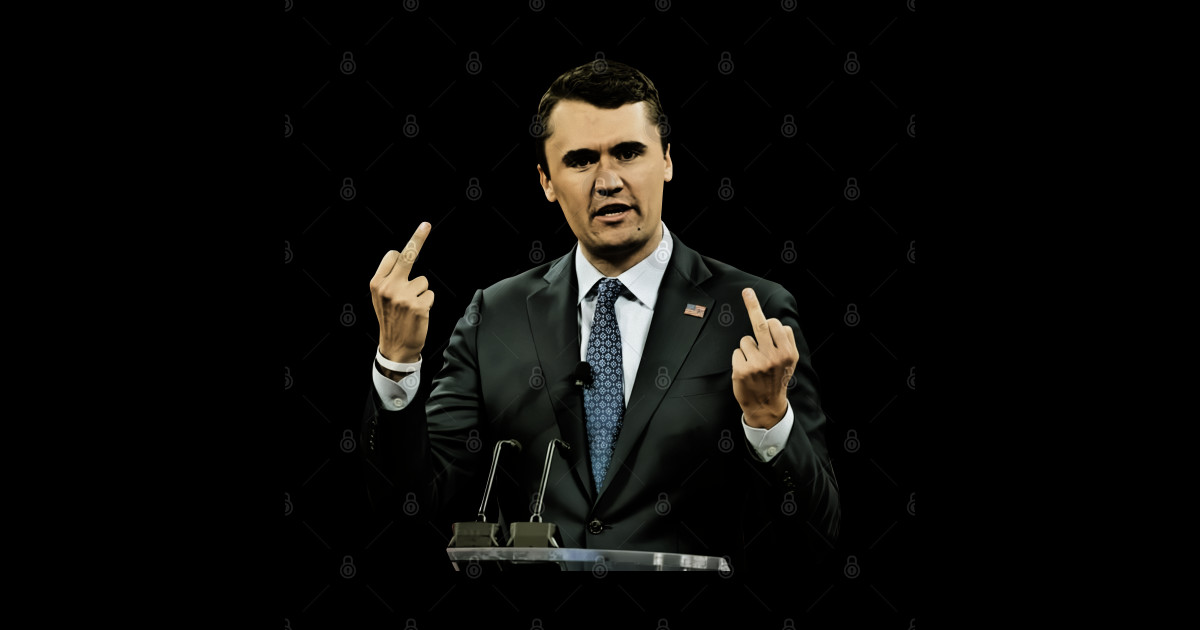 charlie kirk Midle finger - Charlie Kirk - Pin | TeePublic