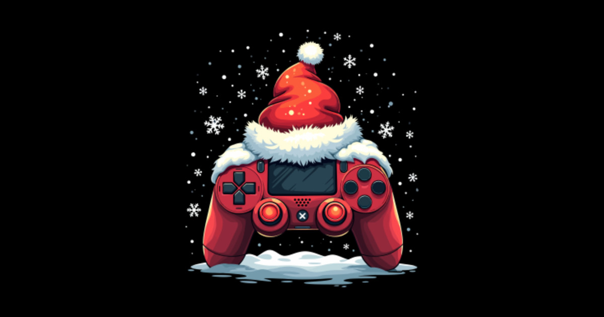 Gamer Christmas Controller Santa Hat Funny Gaming Holiday - Gamer ...