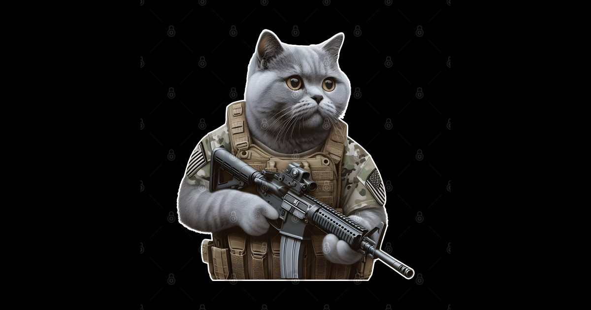 Tactical Cat - Cat - Posters and Art Prints | TeePublic