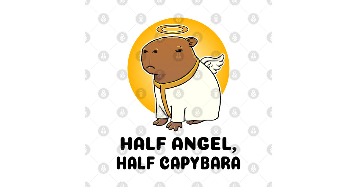Half Angel Half Capybara - Capybara - T-Shirt | TeePublic