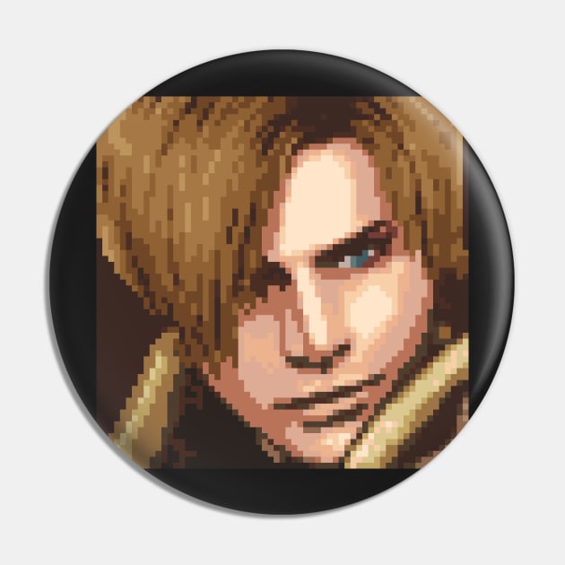 Leon Kennedy Pixel Art - Leon Kennedy - Pin | TeePublic