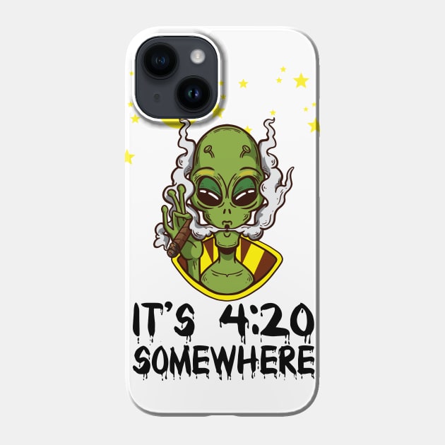 Cannabis Weed 420 Space Alien Smoking Blunts - Cannabis - Phone Case ...