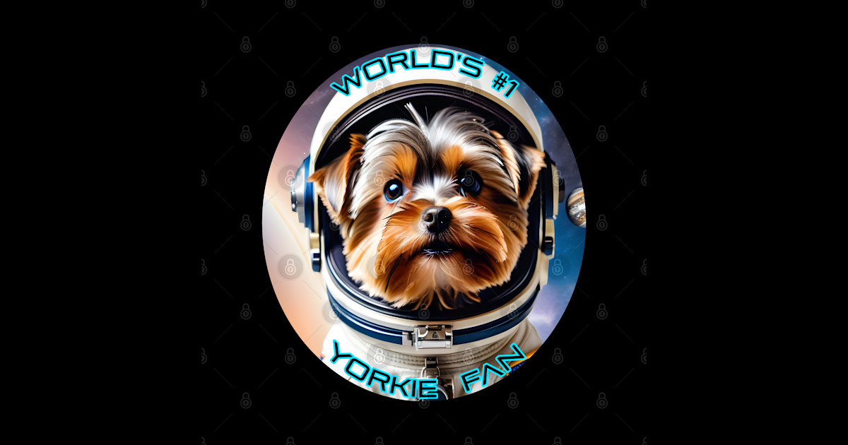 World's #1 Yorkie Fan Space Yorkie - Yorkie Fan - Sticker | TeePublic