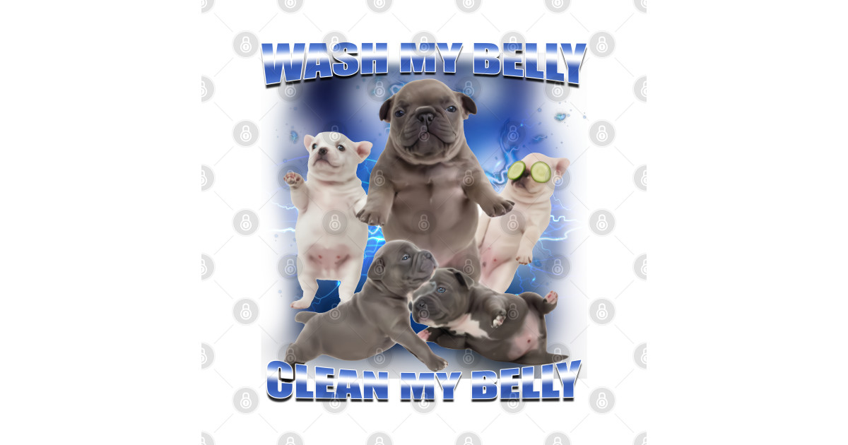 Pibble Dog Wash Clean My Belly Funny Meme - Unisex - T-Shirt | TeePublic