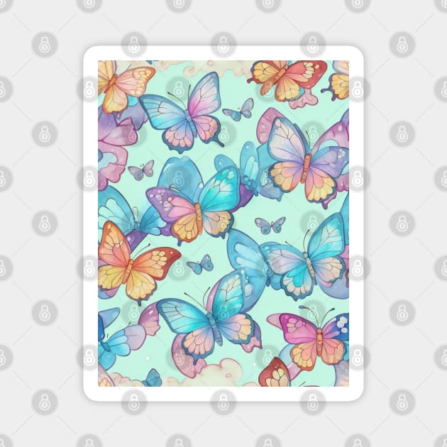 butterflies pattern - Butterfly Pattern - Magnet | TeePublic