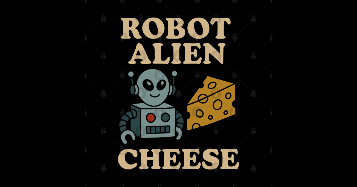 ROBOT ALIEN CHEESE - Alien Cheese - Sticker | TeePublic