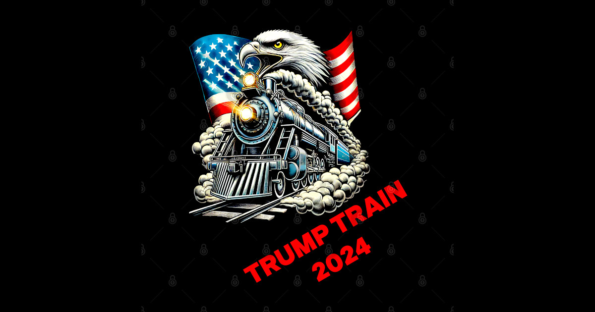 Trump Train 2024 American Flag - Trump Train - Sticker | TeePublic