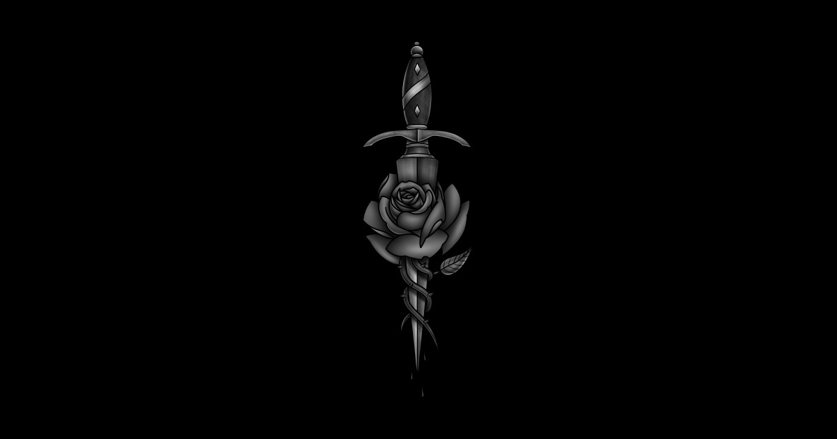 Rose and knife - Rose - Magnet | TeePublic