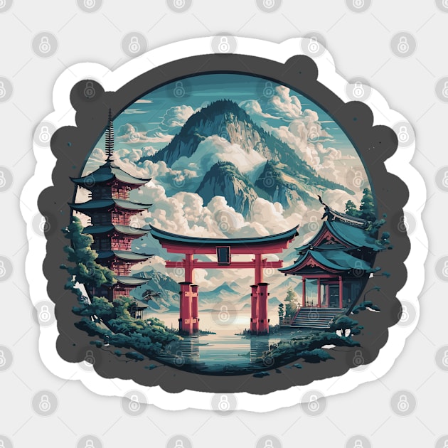 Japanese torii gate - Japanese Torii Gate - Sticker | TeePublic
