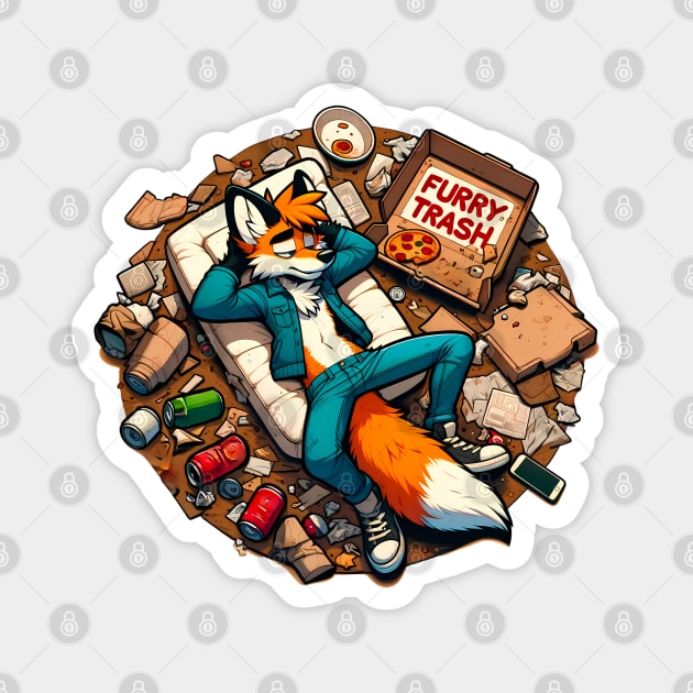 Anthro Furry Trash Fox Art - Furry Trash - Magnet | TeePublic