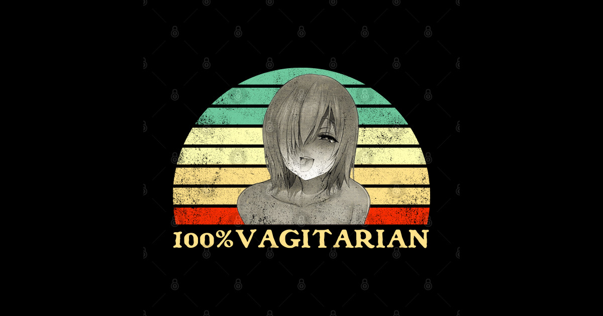 100% Vagitarian - Lesbian Anime Pun - Retro Sunset - Vagitarian ...