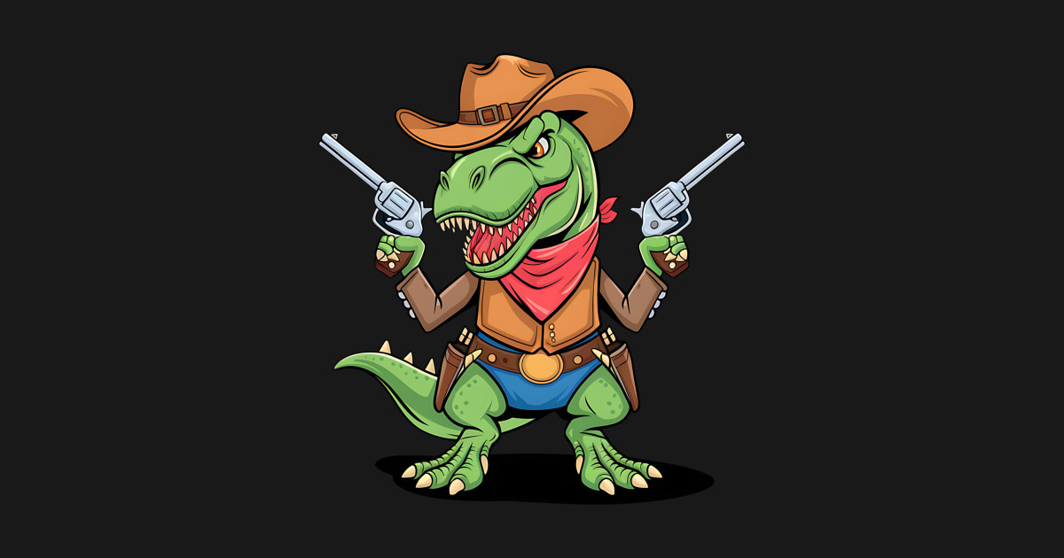 Cowboy T Rex Dinosaur - Cowboy T Rex Dinosaur - T-Shirt | TeePublic