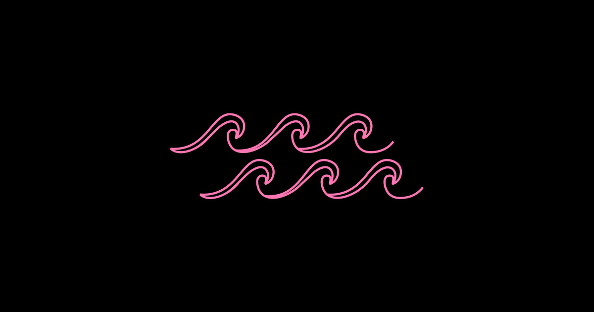 Cute Pink Sea Waves - Sea - Sticker | TeePublic