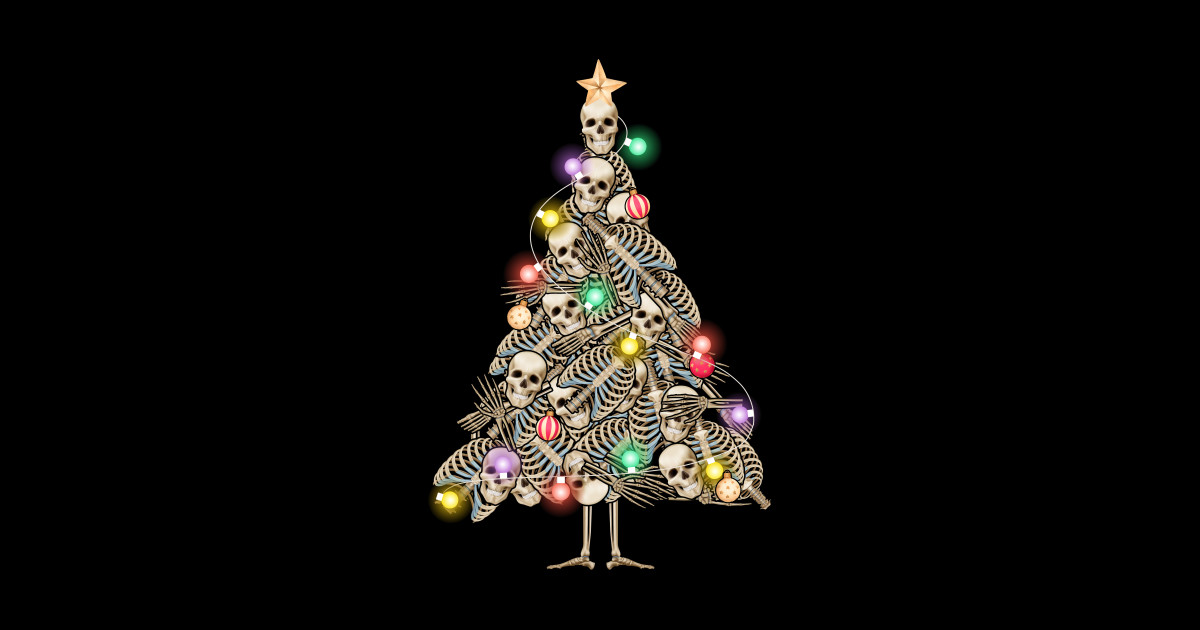 skeleton christmas tree - Skeleton Christmas Tree - Sticker | TeePublic