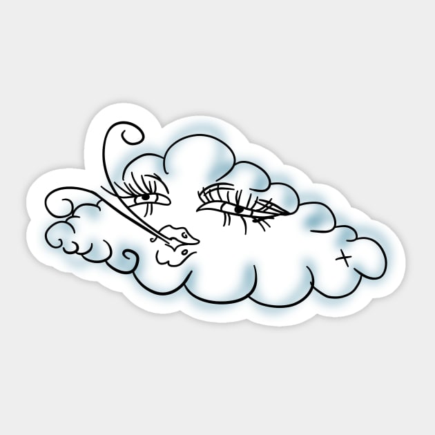 retro cloud blowing out wind - Retro - Sticker | TeePublic