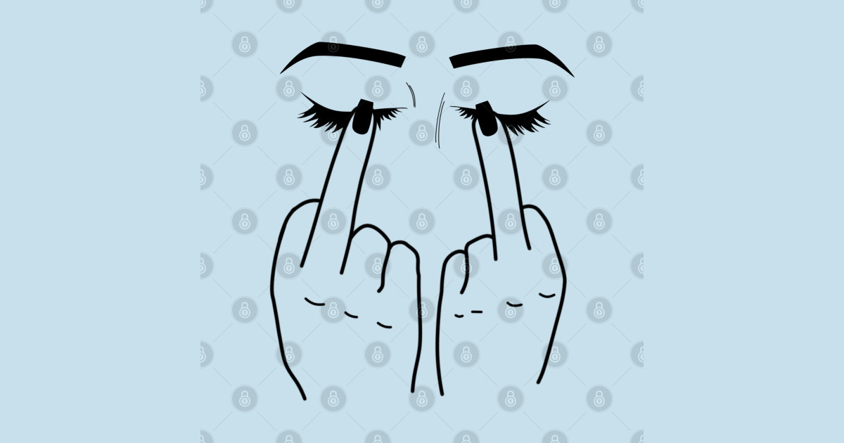 Middle Finger/Eyes - Funny - T-Shirt | TeePublic