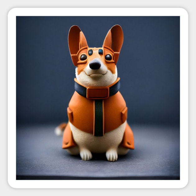 Corgi as a WW2 Pilot - Corgi Pilot - Sticker | TeePublic