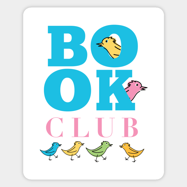 Cute Book Club With Birds - Book Club - Sticker | TeePublic