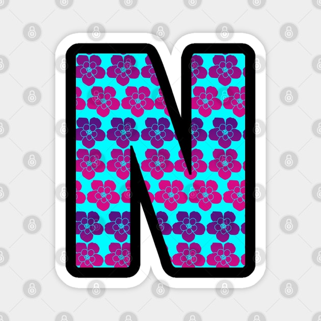 Letter N from Roses - Letter N - Magnet | TeePublic